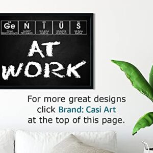 Genius At Work Periodic Table of Elements Print, 14"x11" Unframed Funny Science Poster, Chemistry Art Ideal for Science Lab, Teen Bedroom, Dorm Room or Home Decor