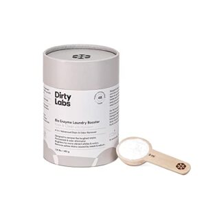 dirty labs | scent free | bio enzyme laundry booster | 48 loads (1 lb) | hyper concentrated | high efficiency & standard machine washer | nontoxic, biodegradable | stain & odor removal enzyme boosters