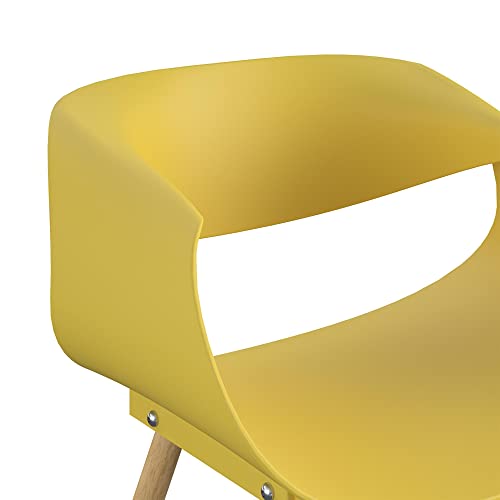 COSCO Outdoor/Indoor Resin Ribbon Chair, 2-Pack, Yellow