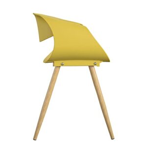 COSCO Outdoor/Indoor Resin Ribbon Chair, 2-Pack, Yellow