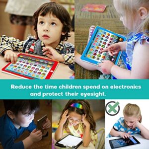 Wenbeier Kids Tablet Learning Pad Toddler Tablet with ABC Word Song Music Number Electronic Interactive Toy for Educational Preschool Boys & Girls 3-8 Years Old