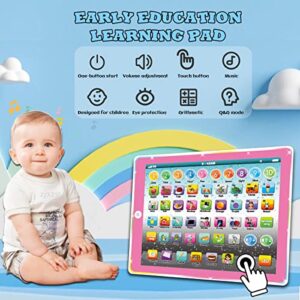 Wenbeier Kids Tablet Learning Pad Toddler Tablet with ABC Word Song Music Number Electronic Interactive Toy for Educational Preschool Boys & Girls 3-8 Years Old