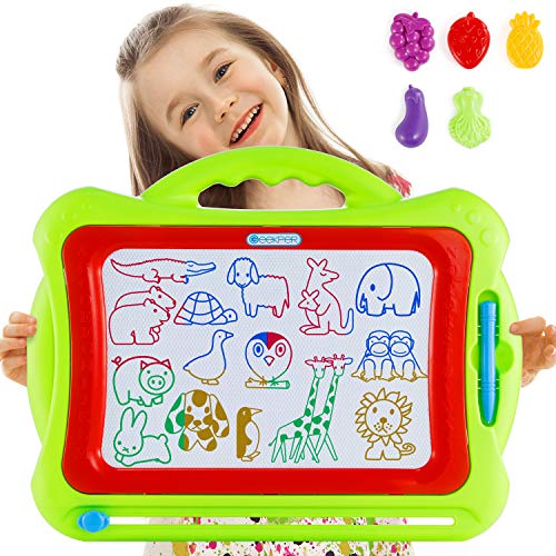 Geekper 16 Inch Magnetic Drawing Board with 5 Stamps, Erasable Writing Painting Drawing Sketch Pad, Toddler Toys for 3+Year Old Girls & Boys