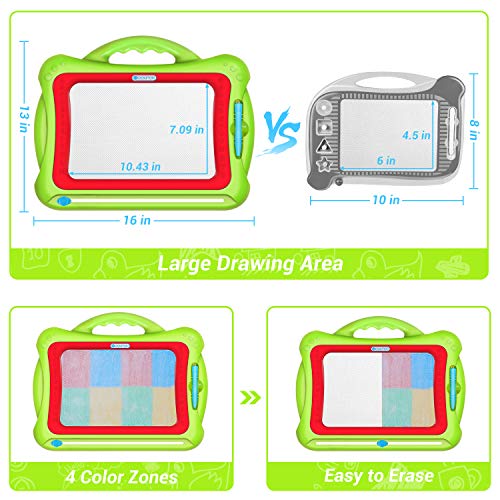 Geekper 16 Inch Magnetic Drawing Board with 5 Stamps, Erasable Writing Painting Drawing Sketch Pad, Toddler Toys for 3+Year Old Girls & Boys