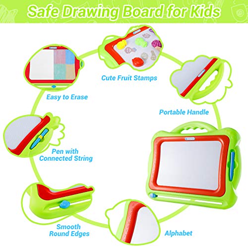 Geekper 16 Inch Magnetic Drawing Board with 5 Stamps, Erasable Writing Painting Drawing Sketch Pad, Toddler Toys for 3+Year Old Girls & Boys