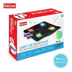 Kidzlane Light Up Dance Mat for Kids | Wireless Dance Mat with Wireless Bluetooth/AUX or Built in Music | Dance Game for Kids with 4 Game Modes | Dance Mats for Girls & Boys Ages 6-12 Years & Plus