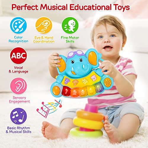 STEAM Life Baby Piano Toys, Baby Girl Toys Infant Toys, Baby Music Toys Baby Light Up Toys for 12 18 36 Months, Infant Toys for 12 Months, Birthday Gifts for Baby, Baby Einstein Piano Toys