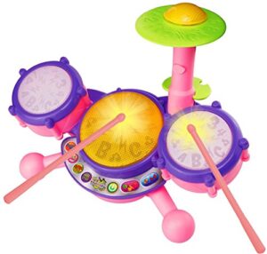 vtech kidibeats drum set, pink