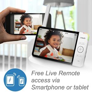 VTech RM7764-2HD 1080p Smart WiFi Remote Access 2Camera BabyMonitor, 360° Pan&Tilt, 10X Zoom, 7” 720p HD Display, HD NightVision, Soothing Sounds, 2-Way Talk, Temperature&Motion Detection, iOS&Android