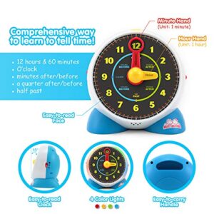 BEST LEARNING Learning Clock - Educational Talking Learn to Tell Time Teaching Light-Up Toy with Quiz and Music Sleep Mode - Toddlers & Kids Ages 3, 4, 5, 6 Years Old Boy and Girl Gift Present