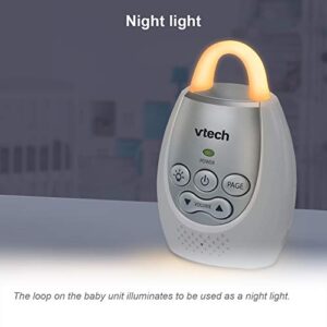 VTech DM221-2 Audio Baby Monitor with up to 1,000 ft of Range, Vibrating Sound-Alert, Talk Back Intercom, Night Light Loop & Two Parent Units, White