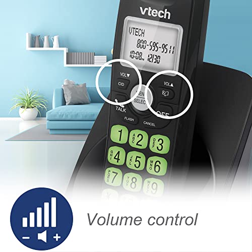 VTECH VG101-21 DECT 6.0 2-Handset Cordless Phone for Home, Blue-White Backlit Display, Backlit Big Buttons, Full Duplex Speakerphone, Caller ID/Call Waiting, Easy Wall Mount, Reliable 1000 ft Range