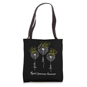 faith hope love myxoid liposarcoma awareness tote bag