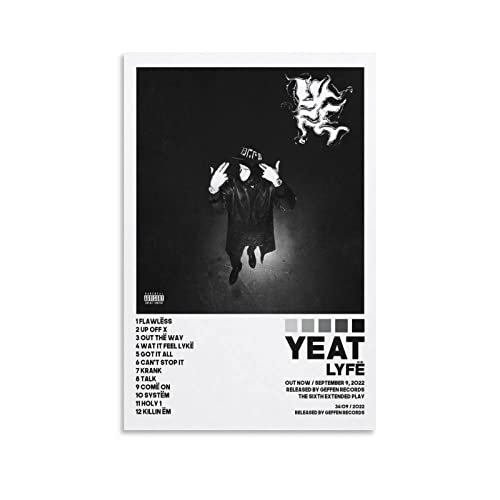 Yeat Poster Lyfe Poster Album Cover Posters for Room Aesthetic Canvas Wall Art Bedroom Docor 12x18inch(30x45cm)