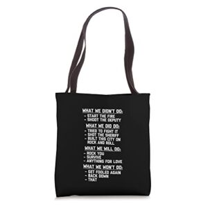 80s music gift funny saying 80s song lyrics retro 80s music tote bag