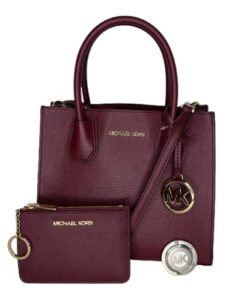 michael kors michael michael kors mercer md messenger bundled sm tz coinpouch purse hook (mulberry)