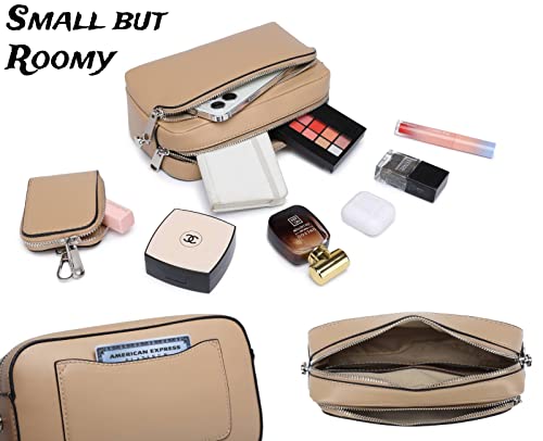 ER.Roulour Small Crossbody Bags for Women with Coin Purse Wide Strap Cell Phone Purse Zipper Shoulder Bag Trendy Designer Camera Handbags