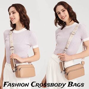 ER.Roulour Small Crossbody Bags for Women with Coin Purse Wide Strap Cell Phone Purse Zipper Shoulder Bag Trendy Designer Camera Handbags