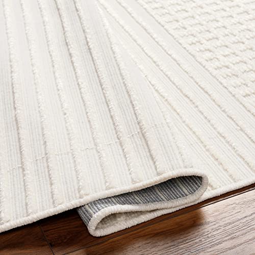 Mark&Day Washable Area Rugs, 8x10 Burkesville Bohemian/Global Ivory Washable Area Rug, Ivory / Black Carpet for Living Room, Bedroom or Kitchen (7'10" x 10'1", Machine Washable )