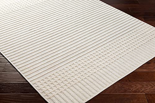 Mark&Day Washable Area Rugs, 8x10 Burkesville Bohemian/Global Ivory Washable Area Rug, Ivory / Black Carpet for Living Room, Bedroom or Kitchen (7'10" x 10'1", Machine Washable )