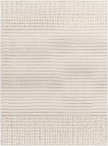 Mark&Day Washable Area Rugs, 8x10 Burkesville Bohemian/Global Ivory Washable Area Rug, Ivory / Black Carpet for Living Room, Bedroom or Kitchen (7'10" x 10'1", Machine Washable )