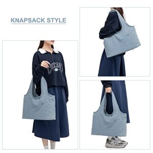 Denim Bag for Women, Large Hobo crossbody Bag Denim Tote Bag with Pockets Casual Canvas Bag Lightweight Tote Bag for Office Travel School