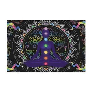 Area Rugs Chakra Meditation Spiritual Yoga 3D Digital Print Carpet Living Room Bedroom Sofa Mat Door Mat Home Decoration 5.25 x 7.5 ft/63 x 90 in