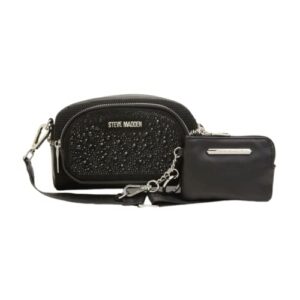 steve madden storm stud camera crossbody black/black one size