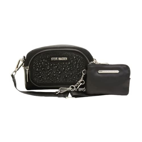 Steve Madden Storm Stud Camera Crossbody Black/Black One Size