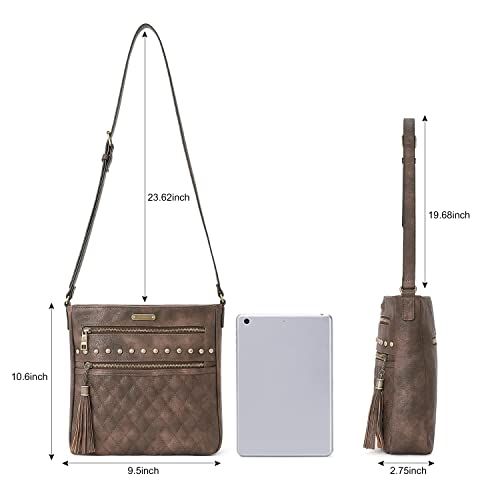 CLUCI Backpack Purse for Women Crossbody Bags Purses for Women, Leather Messenger Tassel Bag,