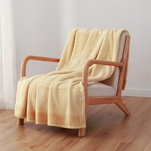 Berkshire Blanket EcoThread Honeycomb VelvetLoft Throw | Dry Dye Dobby Plush Throw | Tuscan Sun | 50" x 70"