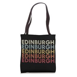 edinburgh indiana edinburgh in retro vintage text tote bag