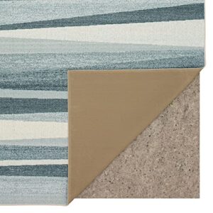 Mohawk Home Horizon Stripe Navy Blue 2' x 7' Area Rug Perfect for Entryway, Laundry Room, Hallway