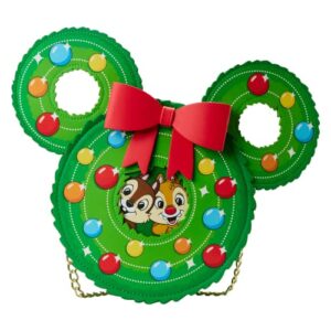 loungefly disney chip n dale wreath crossbody bag