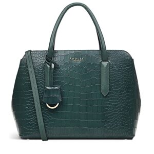 radley london liverpool street 2.0 – faux croc – medium ziptop satchel