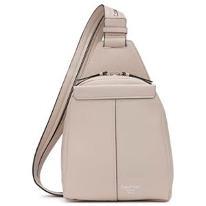 calvin klein women’s myra convertible sling backpack, mushroom, one size