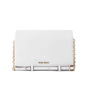 nine west dixie mini crossbody flap, optic white