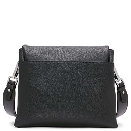 Calvin Klein Chrome Organizational 2 in 1 Flap Crossbody, Black/Silver