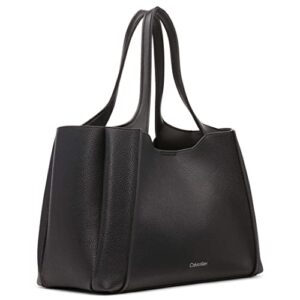 Calvin Klein Sahara East/West Tote, Black/Silver