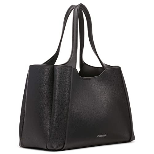 Calvin Klein Sahara East/West Tote, Black/Silver