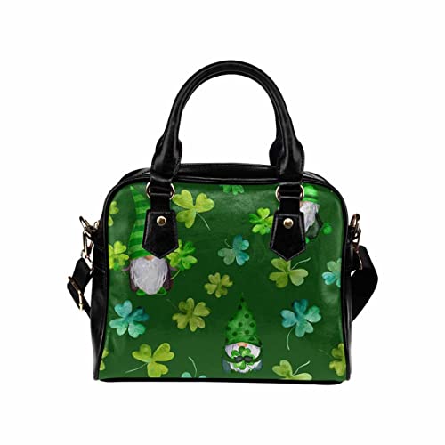 D-Story St Patrick Day Gnomes, Lucky Four Leaf Clover Handbags for women Handbags for Women Large Tote Shoulder Bags Top Handle Satchel Purses Wallet