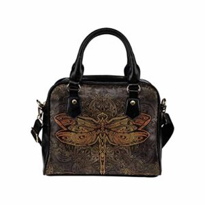 D-Story Mandala Dragonfly Handbags for women Fashion Handbags Wallet Tote Bag Shoulder Bag Top Handle Satchel Purse