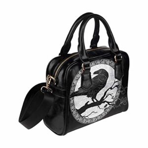 D-Story Black Crow Handbags for women Womens Purses and Handbags Shoulder Bag Ladies Design Satchel Tote Bag