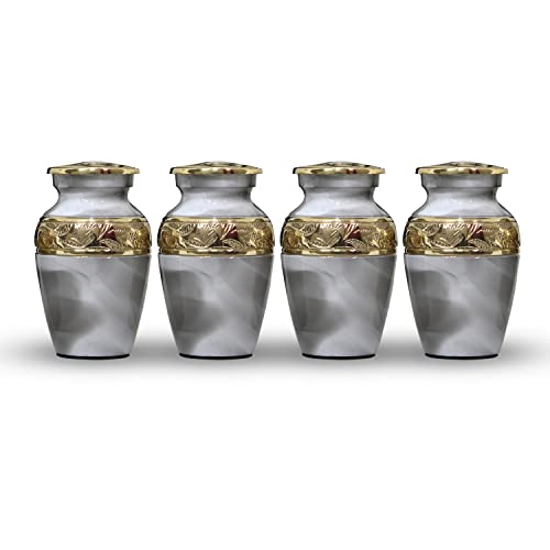 White Keepsake Urns - Small Urns for Human Ashes Set of 4 with Premium Box & Bags - Mini Cremation Urns for Ashes - Honor Your Loved one with Memorial Funeral Urns - White Urns for Adults & Infants