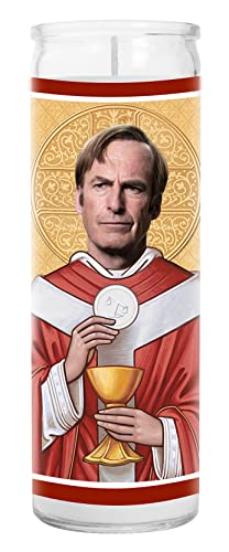 Bob Odenkirk Celebrity Prayer Candle - Saul Funny Saint Candle - 8 inch Glass Prayer Votive - 100% Handmade in USA - Funny Celeb Novelty Comedian Actor Better Call TV Show Gift