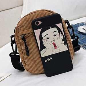 Corduroy Crossbody Bag Women Cell Phone Purse Small Tote Bag Satchel Bag Tote Handbag Shoulder Bag Satchel Bag Hobo Bag