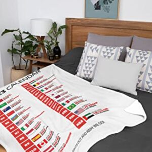 Formula 1 F1 Racing Calendar and Flags Blanket, F1 Sherpa Fleece Blanket, F1 Blanket for Fan Lover Him Husband Daddy Grandpa Boyfriend, F1 Merchandise, Gift for Christmas Birthday Thanksgiving