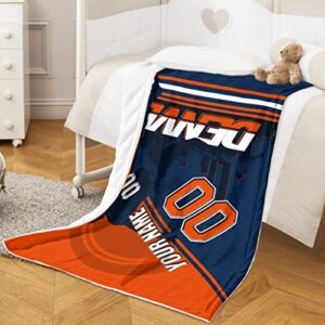 Yieking Custom Blanket for Bed Add Name and Number Gifts for Men Football City Winter Throw Blankets, 40" x 50", 50" x 60", 60" x 80"