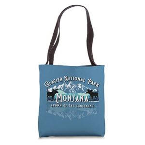 glacier national park montana hiking camping moose souvenir tote bag