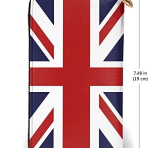 Union Jack British Flag Leather Wallet Long Clutch Purse Fashion Wristlet Handbag